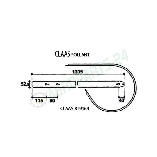 819164 Предпазител за подбирач Claas Rollant 34, 44, 62, 85 - Агронива
